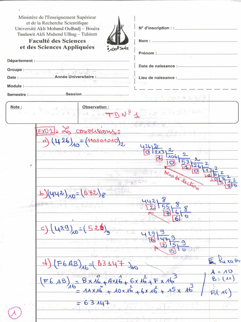 Correction TD 1 | PDF