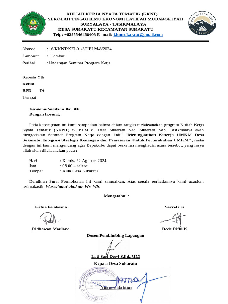 SURAT UNDANGAN Ketua BPD | PDF