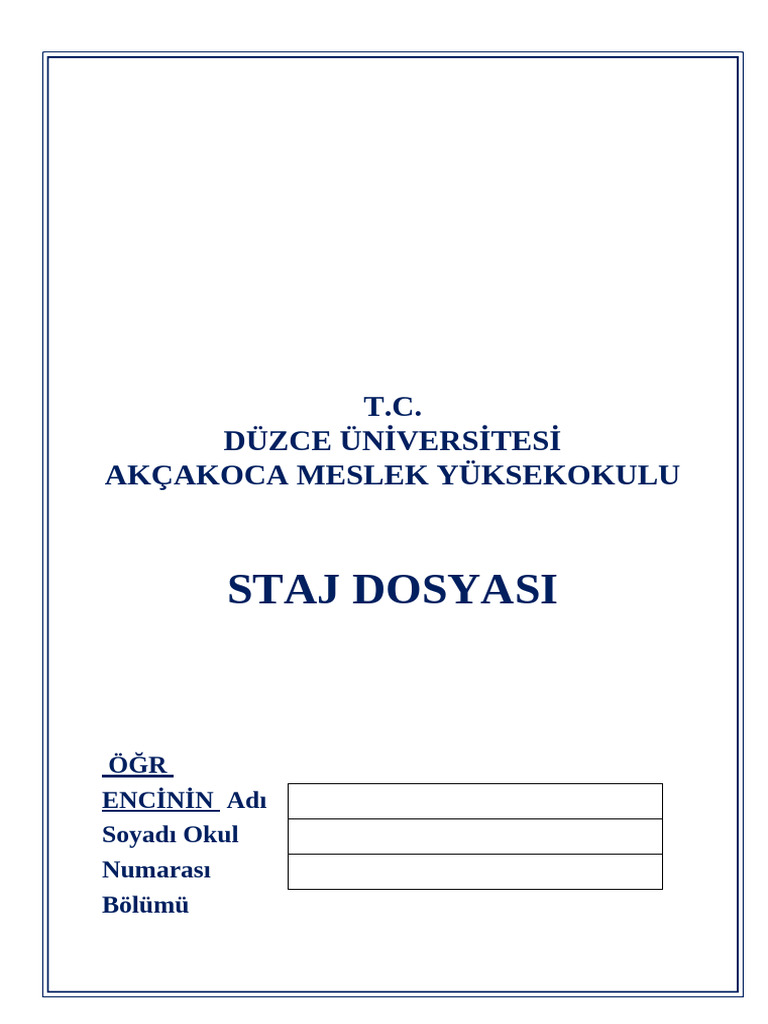 Staj Defteri | PDF