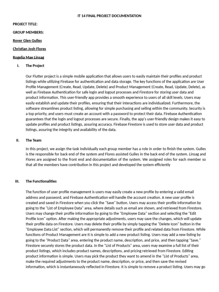 IT14 Final Project Docu | PDF IT14 Final Project Docu | PDF