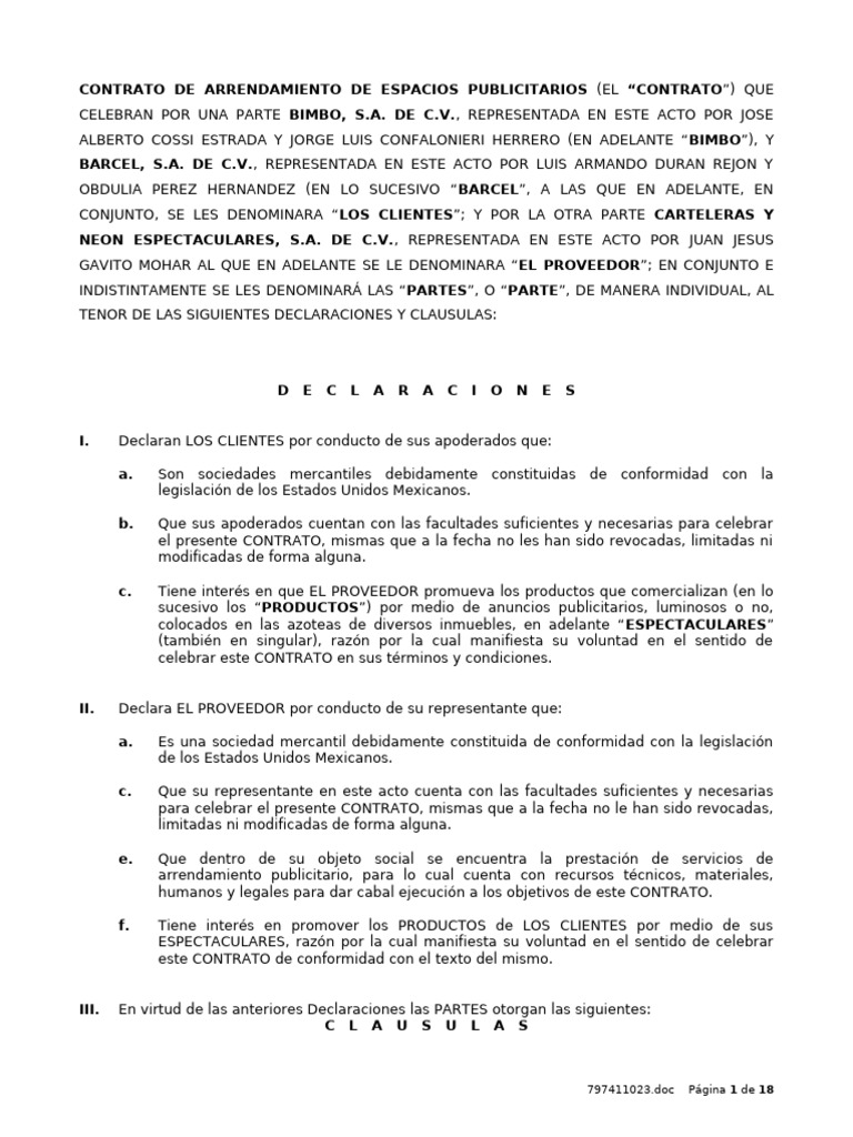 Contrato Bimbo Versión Cliente 05 Nov 14. Cambios Cynesa 18 Nov 14 ...