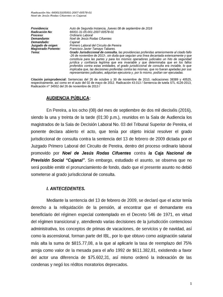 2007-00578. Consulta Cajanal. Rama Judicia. INADMISIBLE | PDF