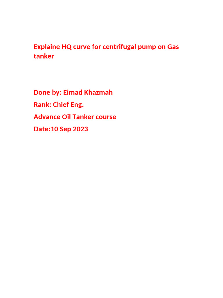 HQ Curve For Centrifugal Pump | PDF