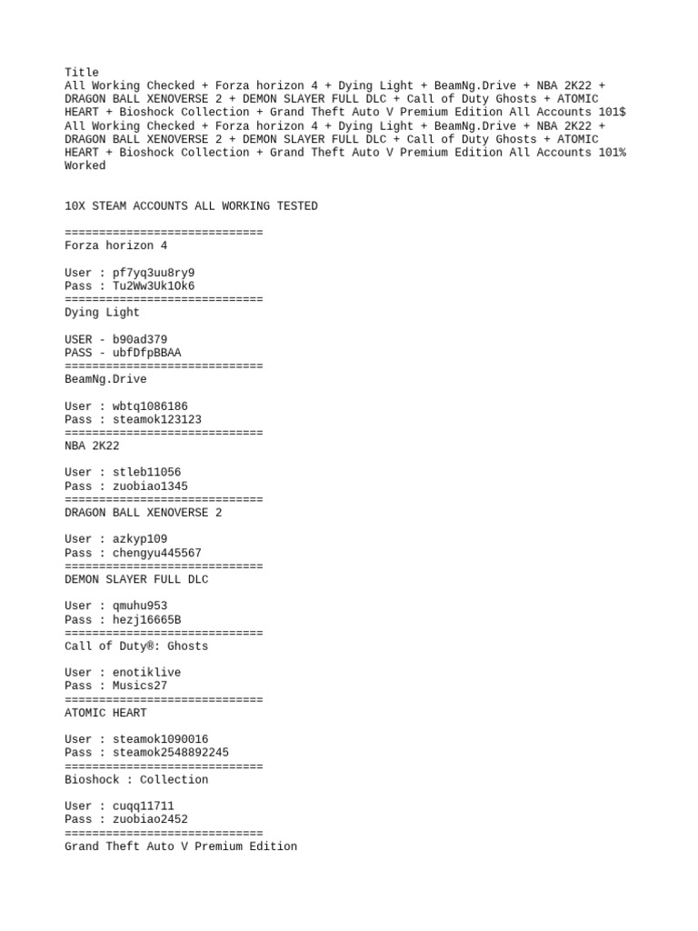 Mega+Steam+Account+DROP+All+Working+Checked+++Forza+Horizon+4+++Dying+Light+++BeamNg.drive ...