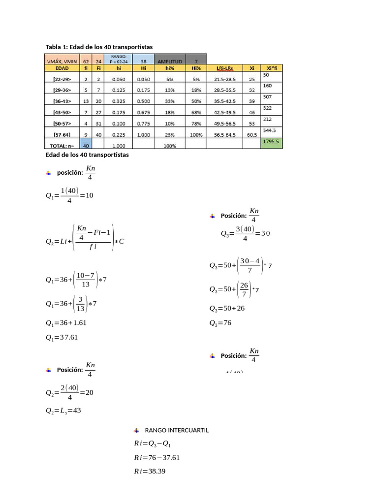Cuartil y Rango Intercuartil | PDF
