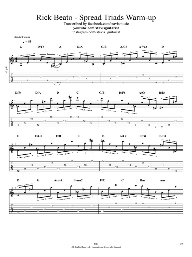 Rick Beato - Spread Triads Warm-Up | PDF