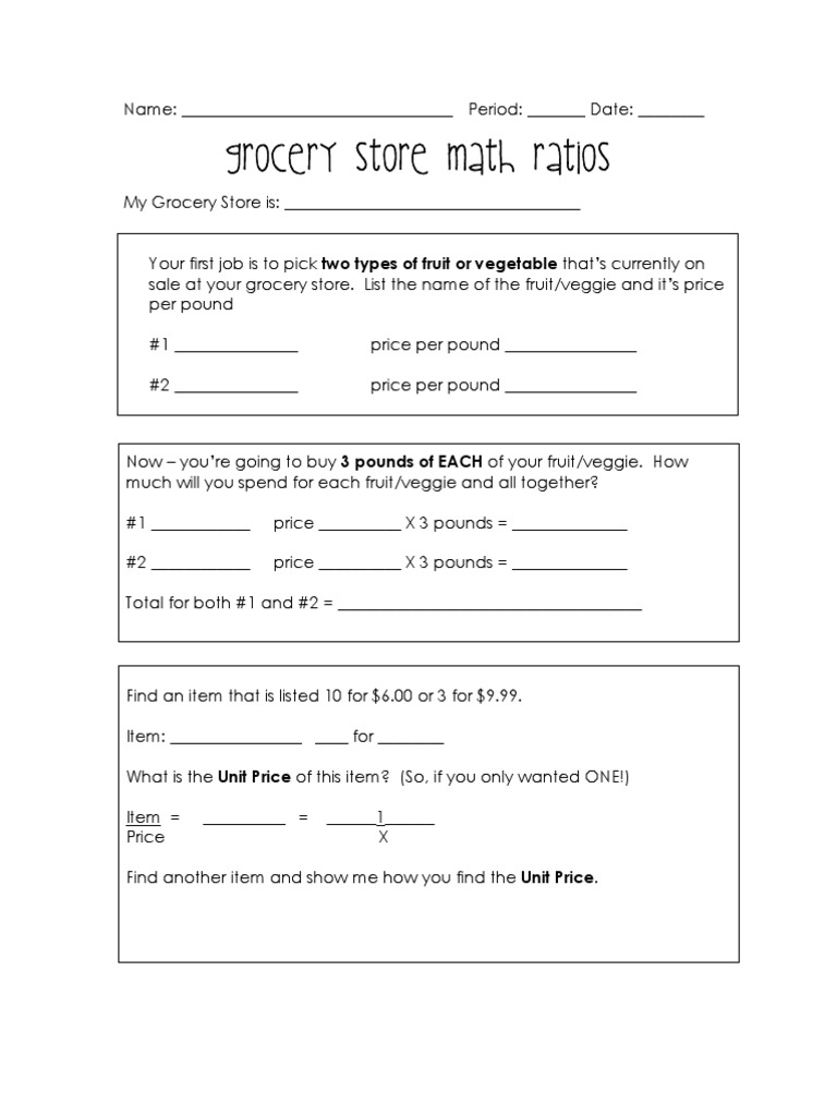 Grocery Store Ratios | PDF