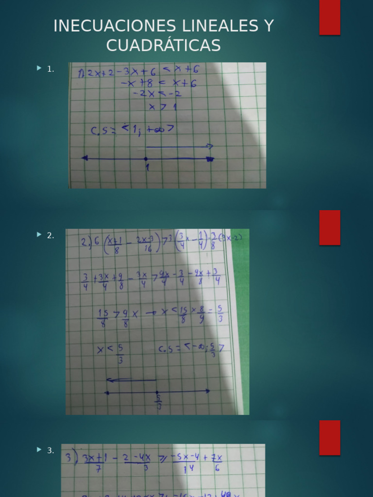 Inecuaciones Lineales y Cuadráticas - Oqvvov | PDF