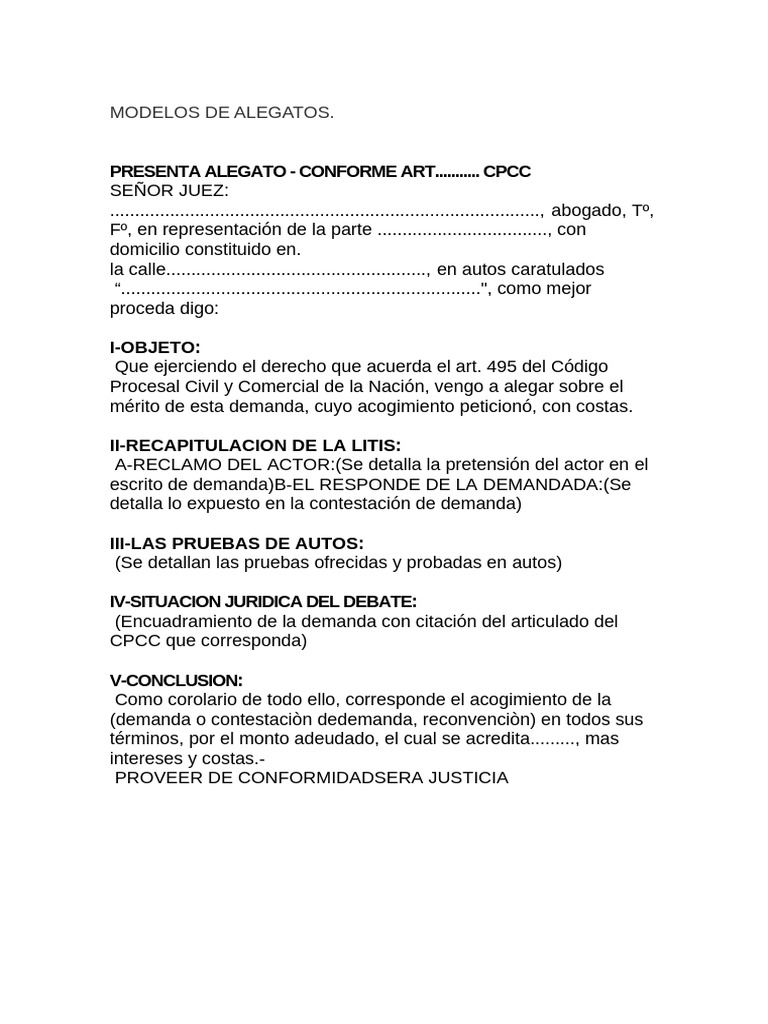Modelos de Alegatos | PDF