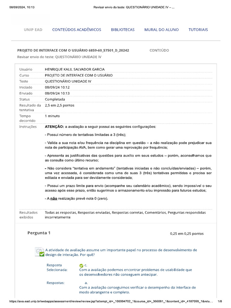 Projeto de Interface Com Usuário - Questionario IIII | PDF