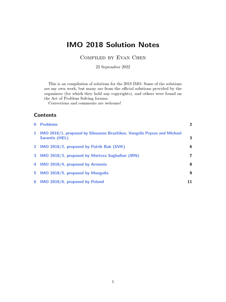 IMO 2018 Notes | PDF
