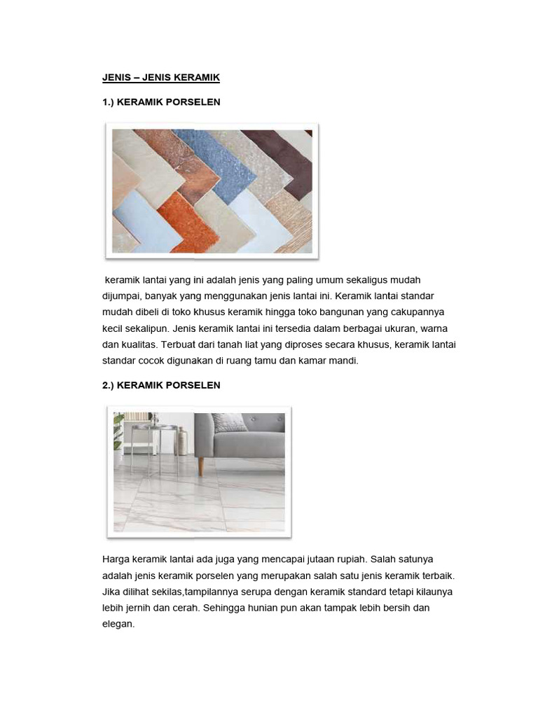 Tipe Atau Jenis Keramik | PDF