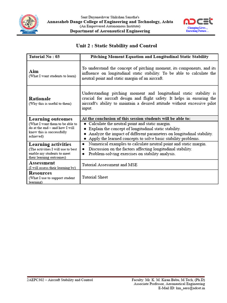 2AEPC302 - ASC - Tutorial Sheet No 3 | PDF
