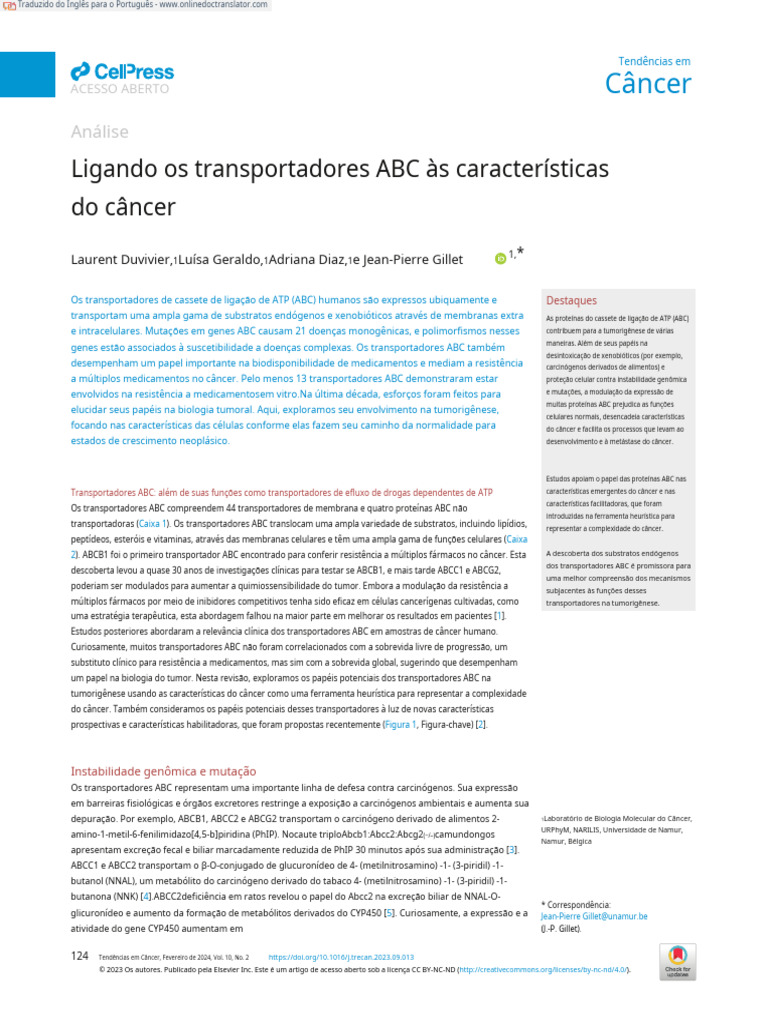 ABC Transporters and Hallmarks of Cancer - Trends in Cancer 2024.en ...