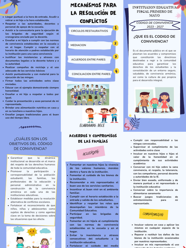 Triptico Codigo de Convivencia (Padres de Familia) | PDF