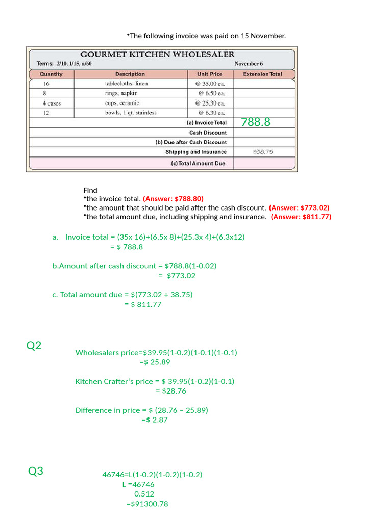 Tutorial Working Buss Maths CHP 2 | PDF