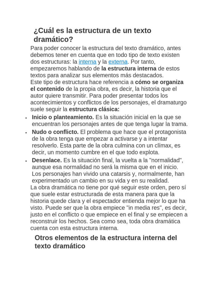 Cuál Es La Estructura de Un Texto Dramático | PDF