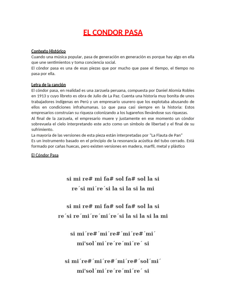 El Condor Pasa1 | PDF