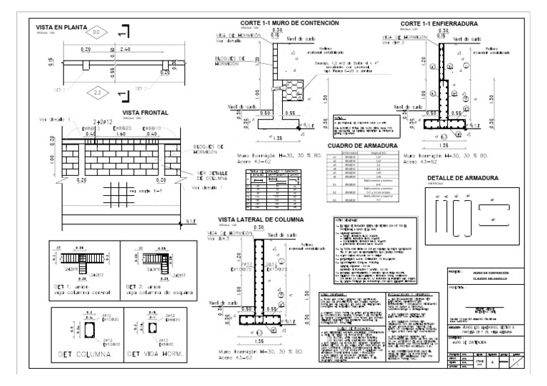 Plano Muro de Contencion | PDF