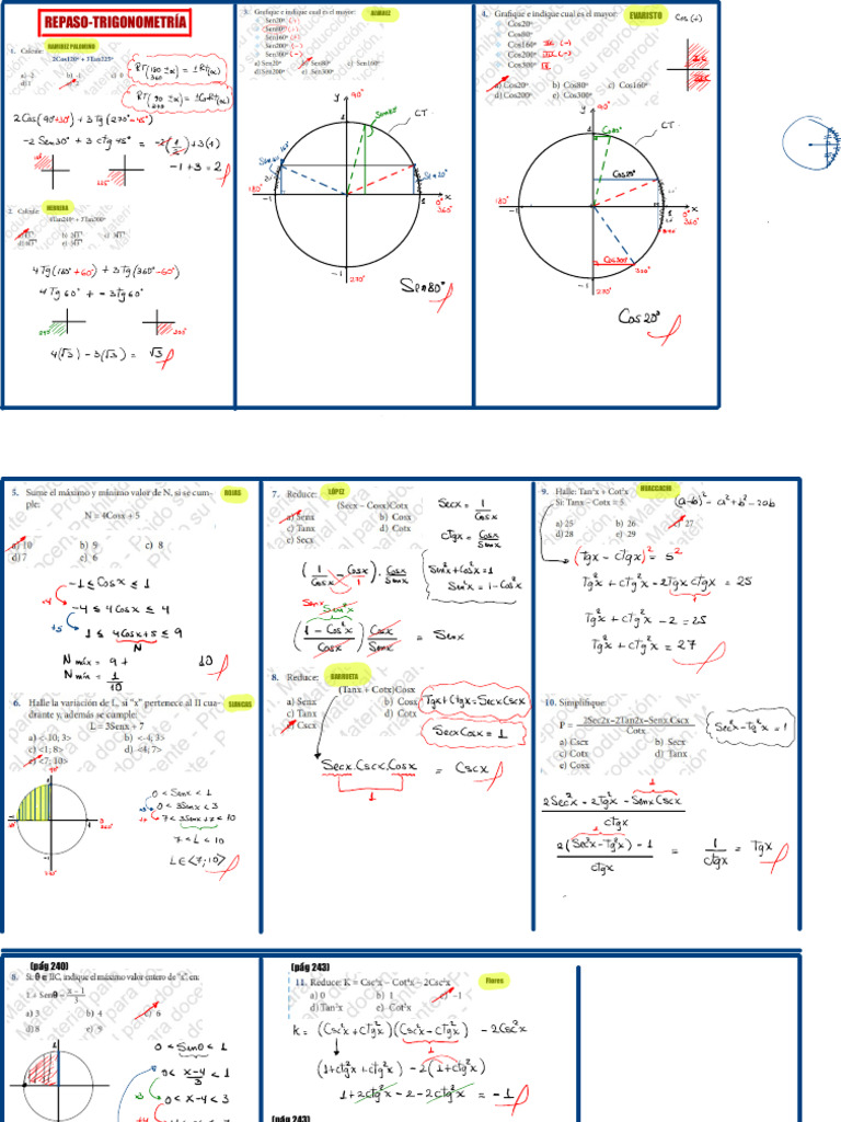 Repaso 3er Bimestre-4to Sec-Trigo | PDF