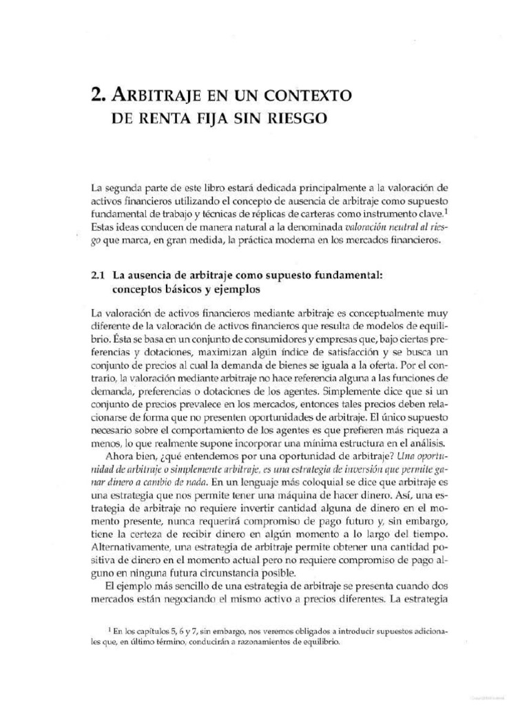LIBRO - Economia Financiera - Marin & Rubio - Cap 2 Arbitraje 39-73 | PDF