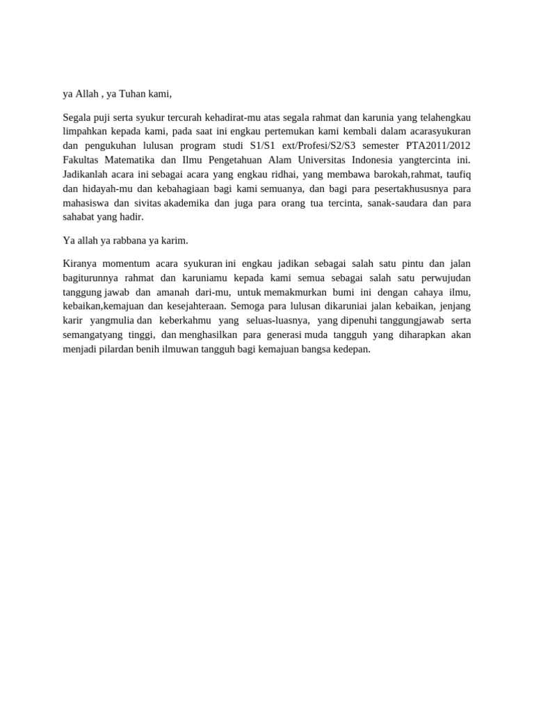 Doa Wisuda | PDF