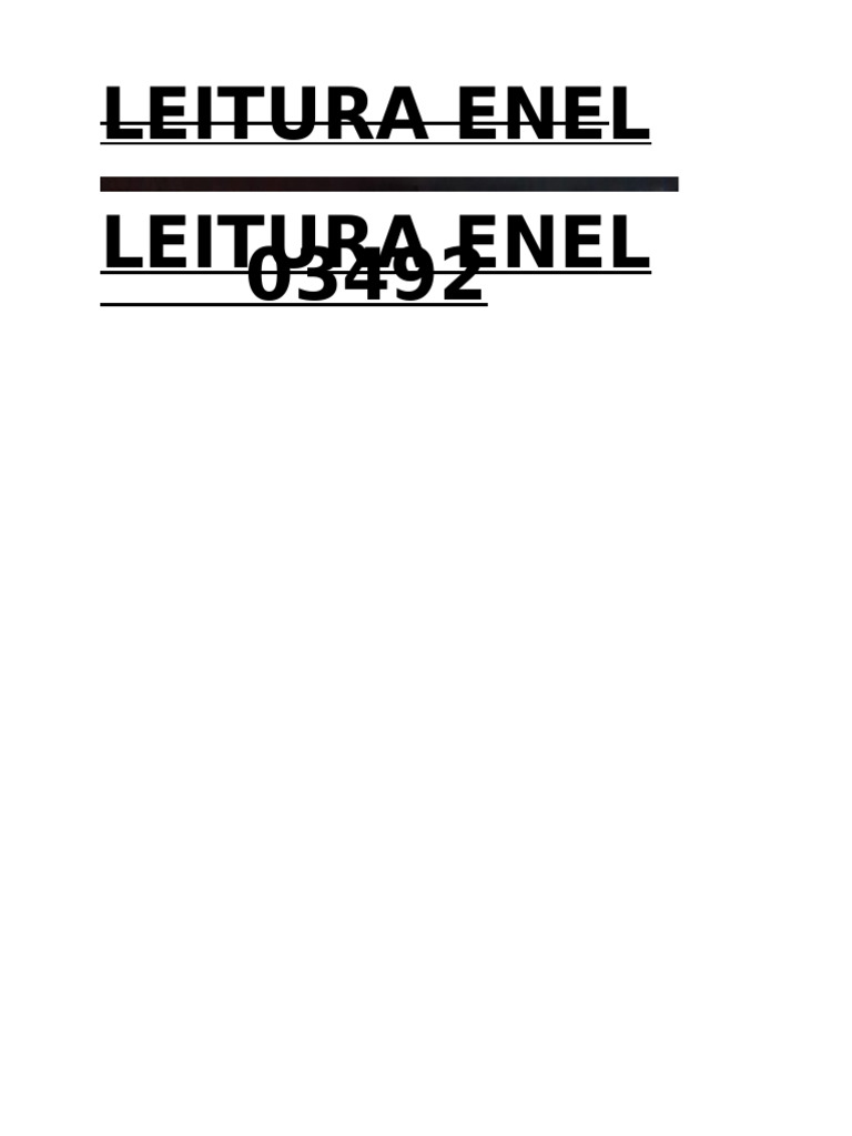 Leitura Enel Leitura Enel 03492 | PDF