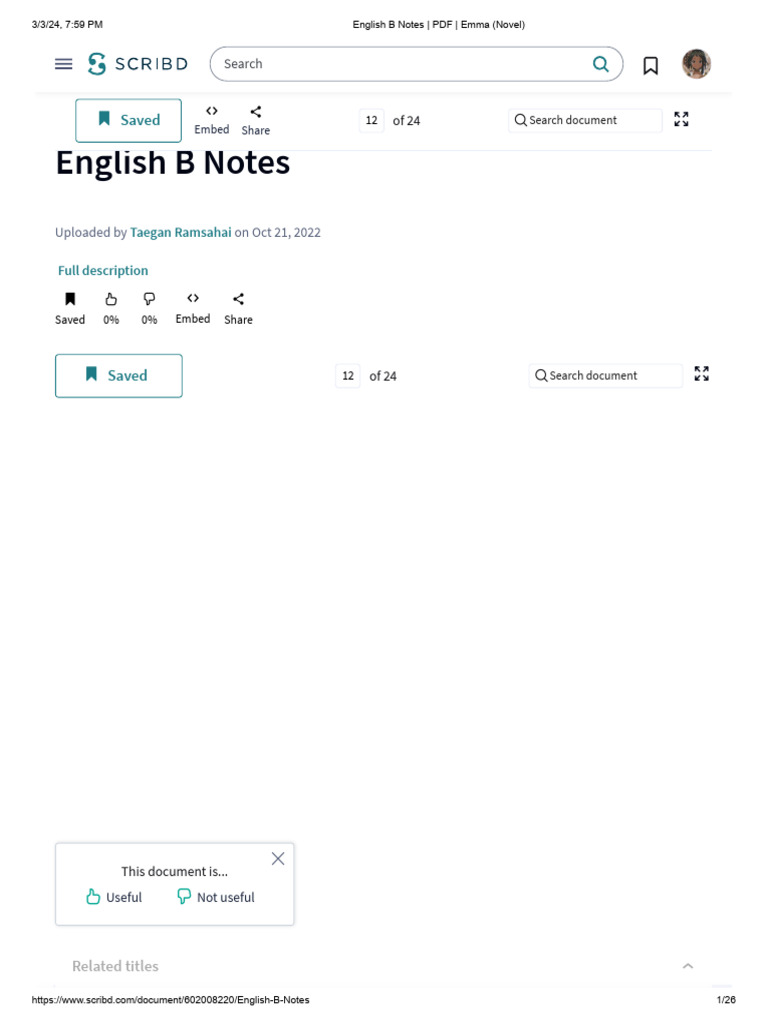English B Notes - PDF - Emma (Novel) | PDF