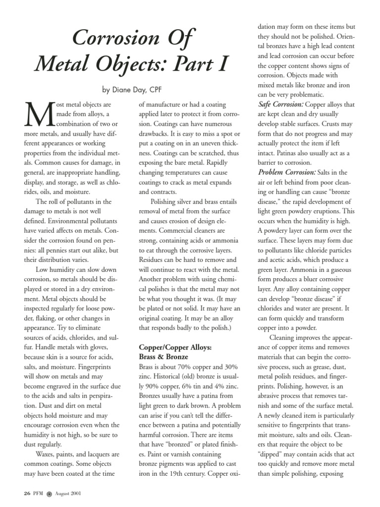 Corrosion Metal Objects | PDF