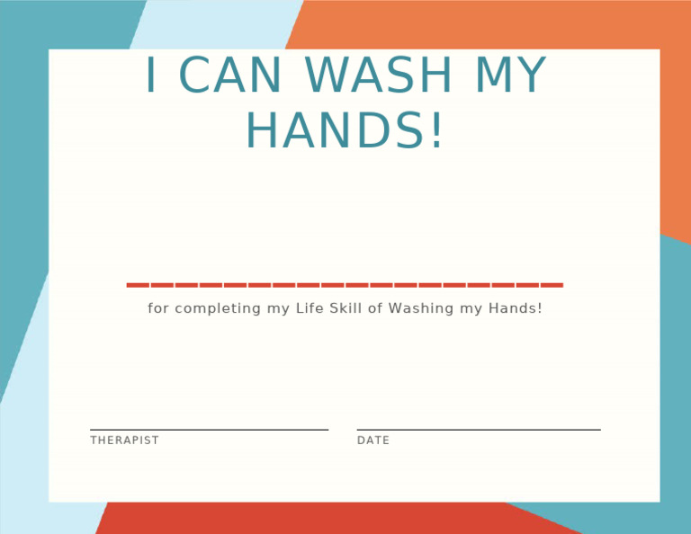 Washing Hands Certificate | PDF