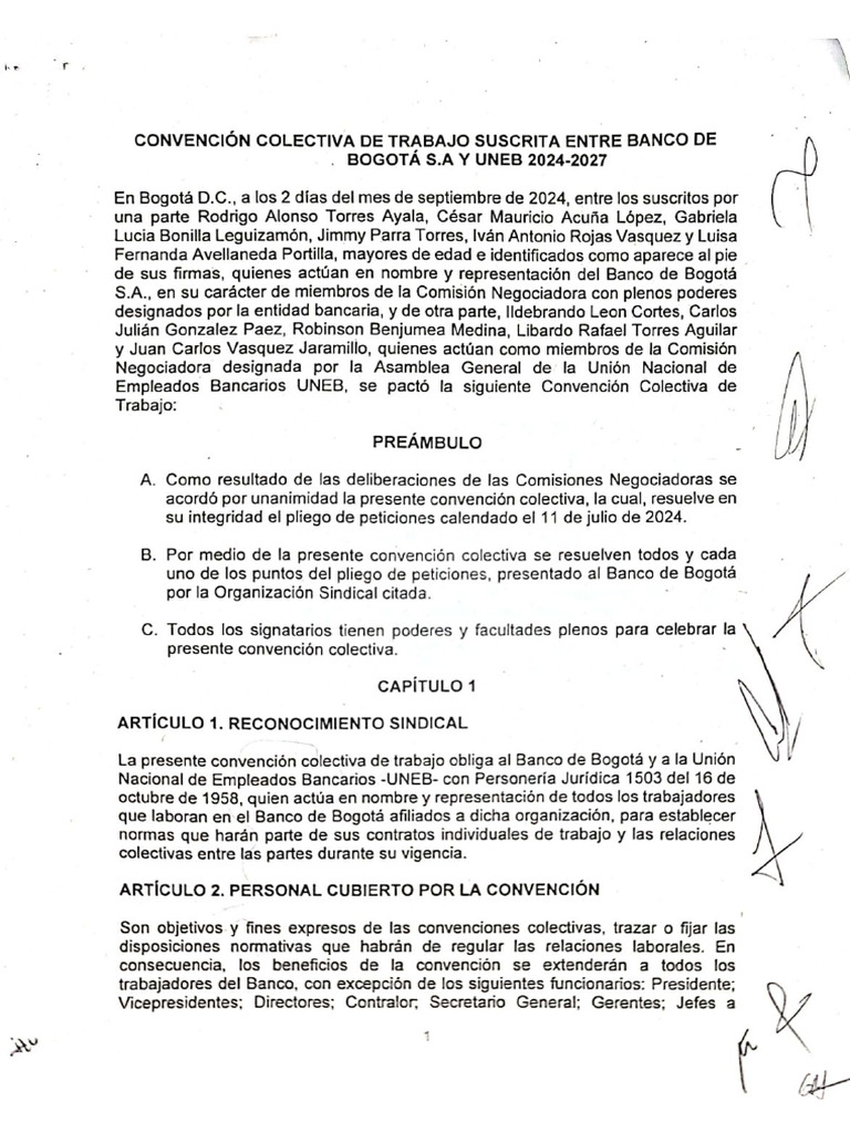 Conv Colect Bco de Bogotá 2024-2027 | PDF