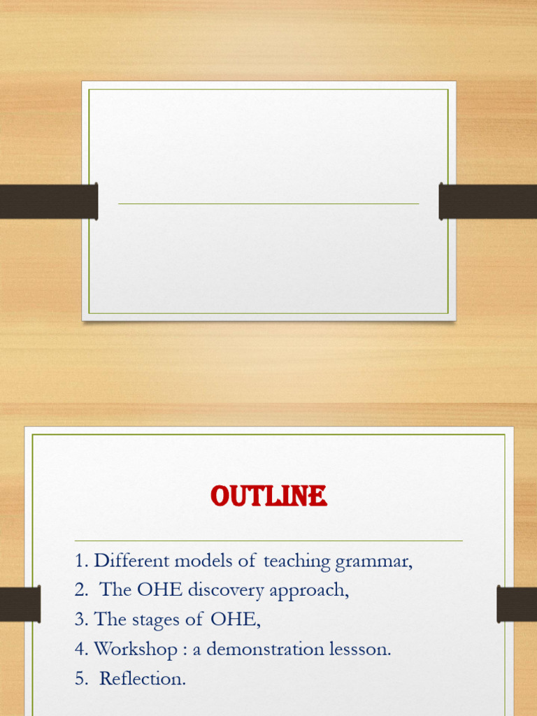 Grammar, OHE Framework | PDF