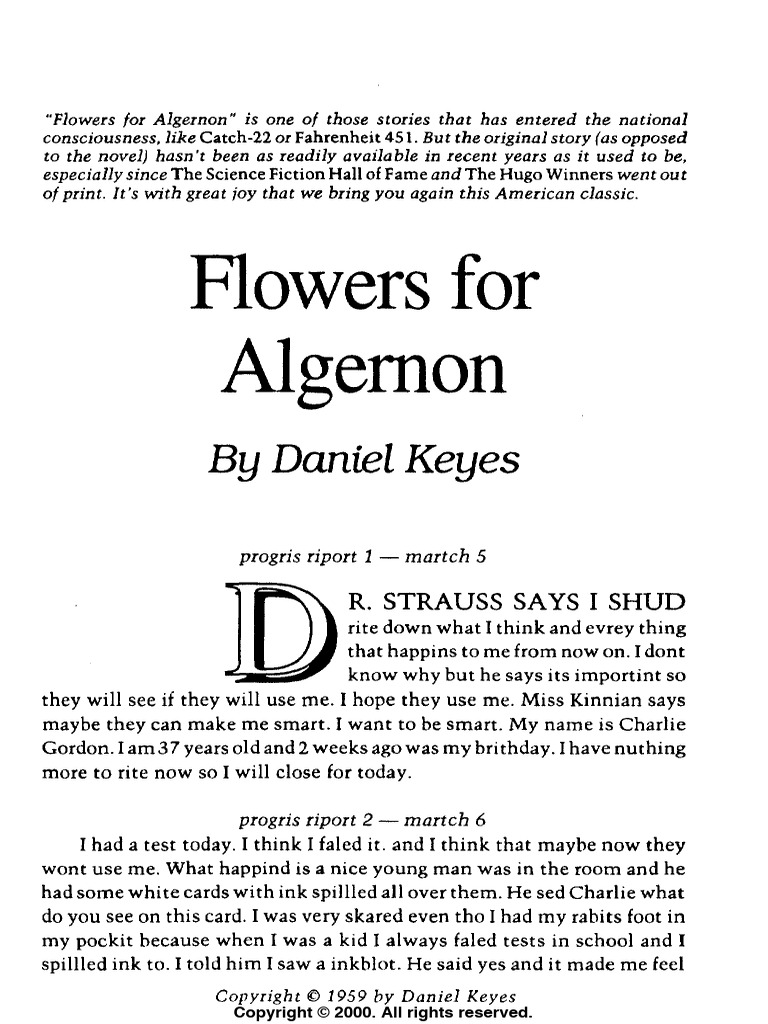 Flowers For Algernon | PDF