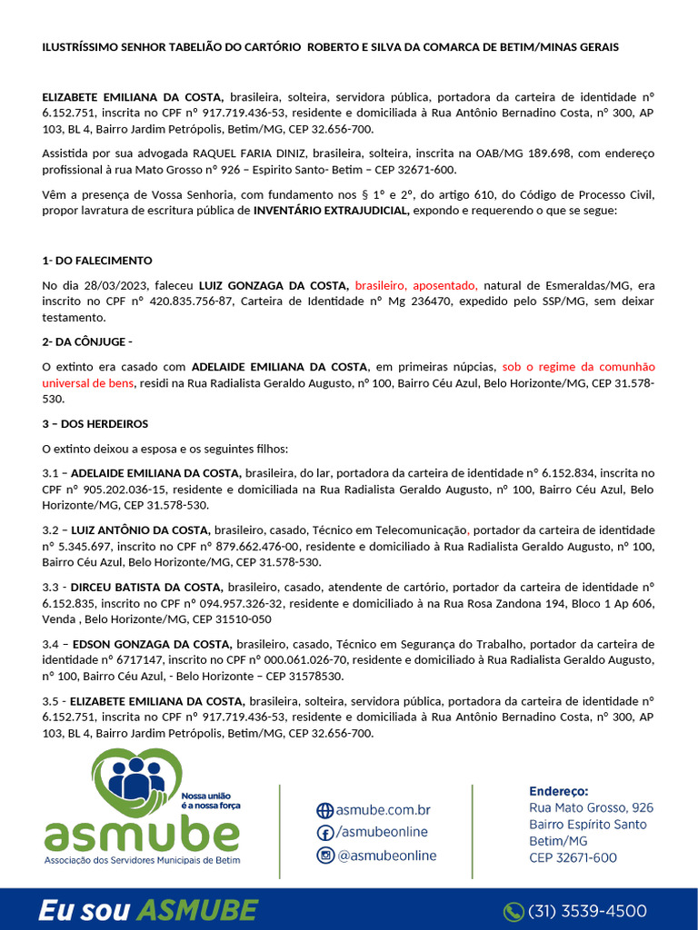 Minuta Modelo 1 | PDF