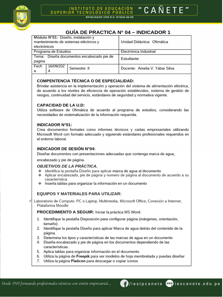 Guia de Practica 4 Electrónica | PDF | Microsoft | Microsoft Word