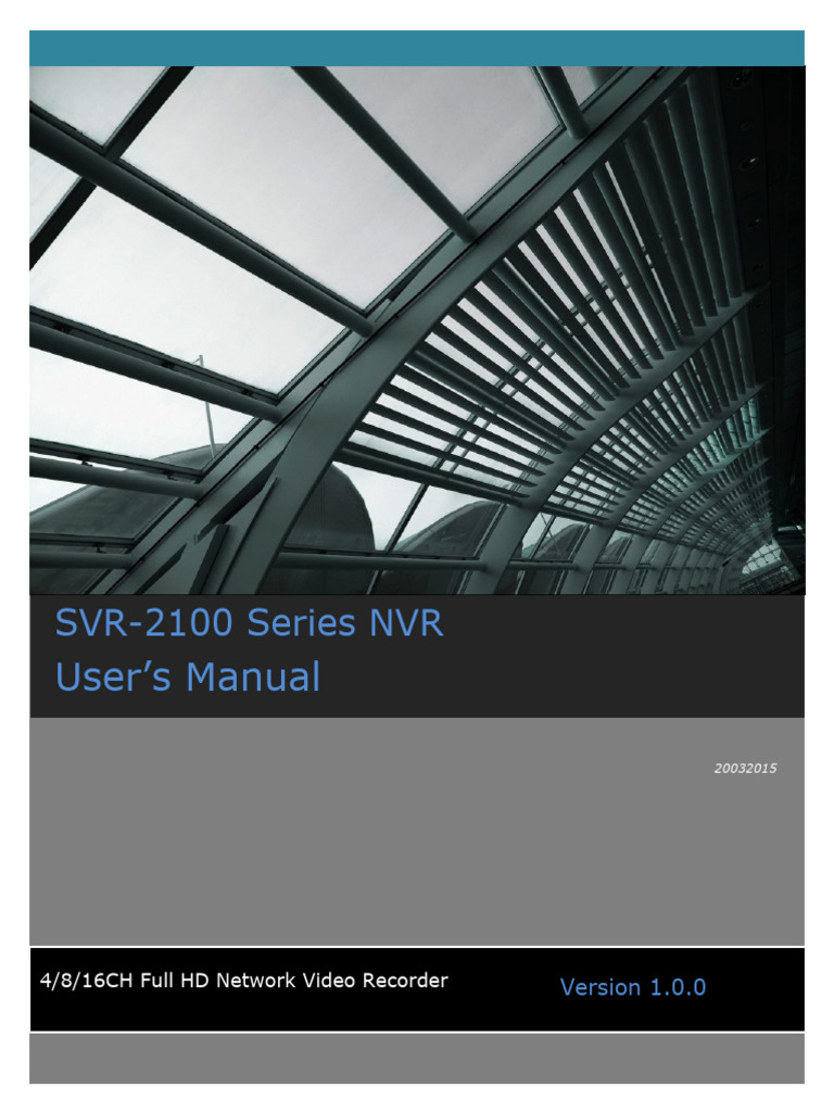SVR-2100 User Manual 1.0 | PDF