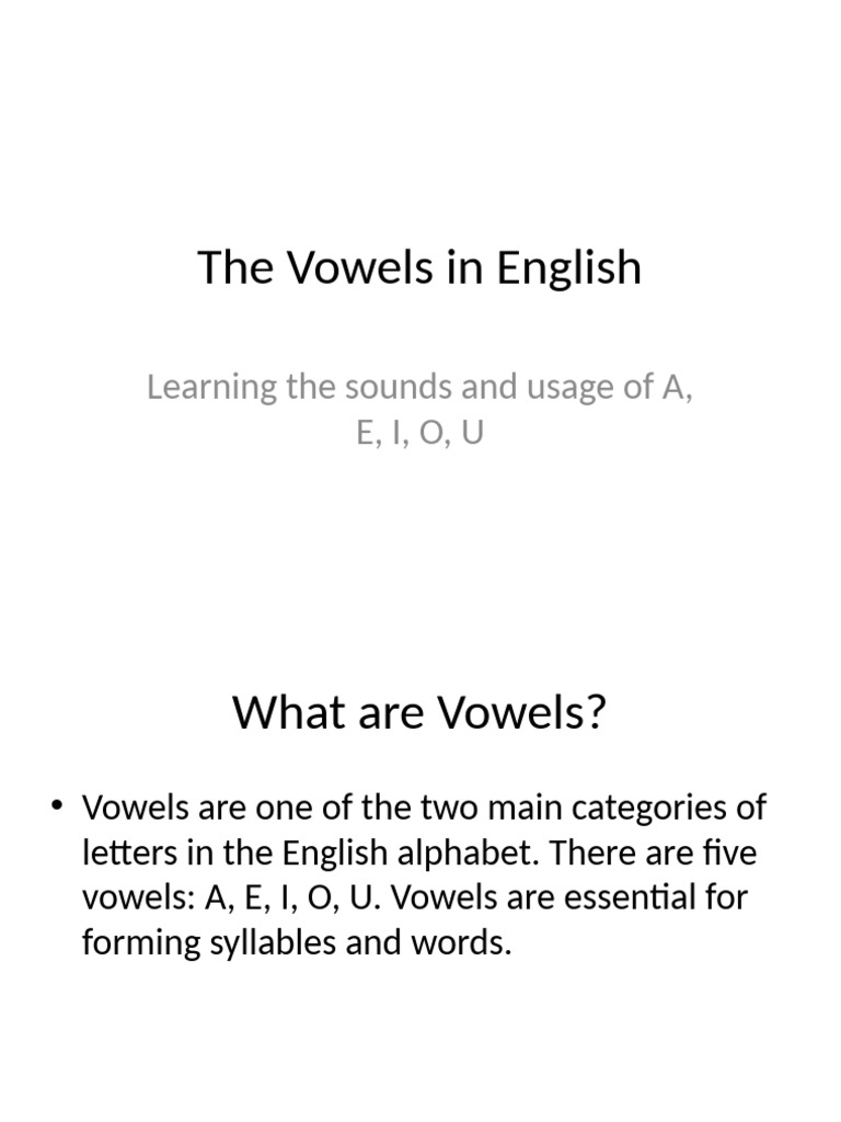 Vowels Presentation | PDF