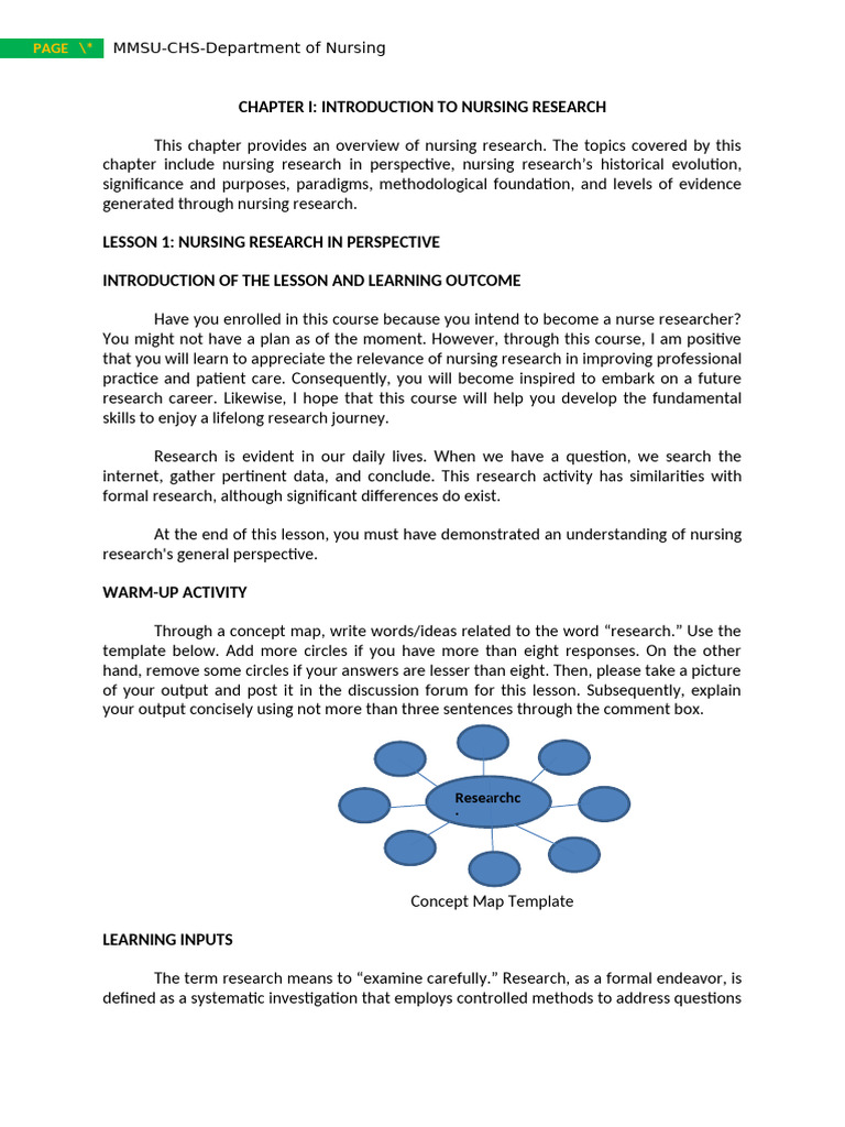 1 Chapter 1 Lesson 1 Nursing Research in Perspective | PDF