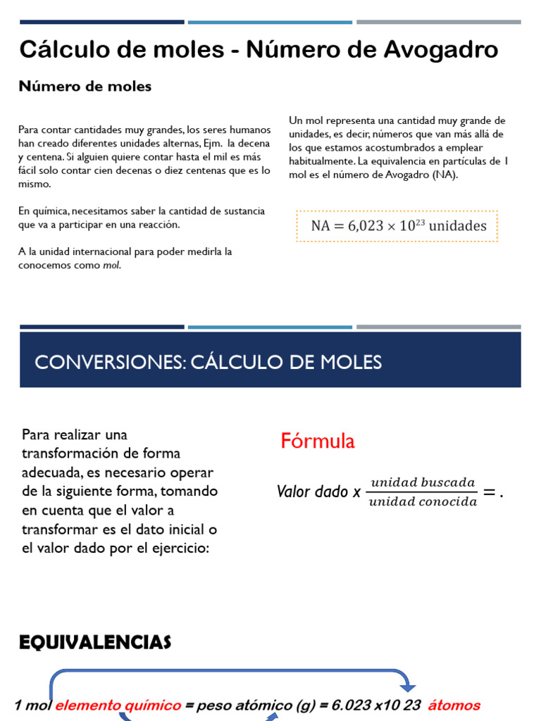 Número de Avogadro - Moles | PDF