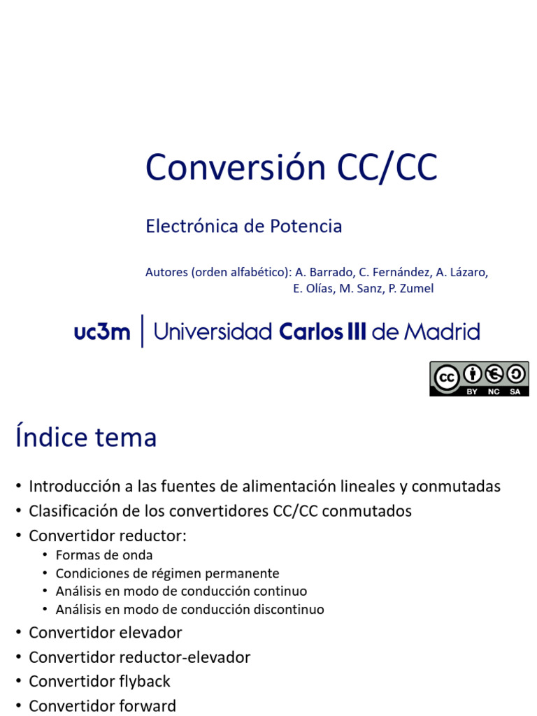 Conversión CC/CC: Electrónica de Potencia | PDF