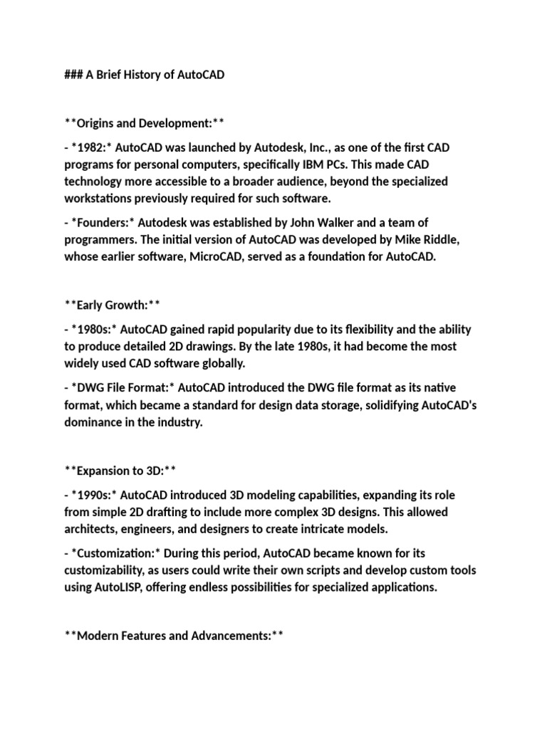 A Brief History of Autocad | PDF