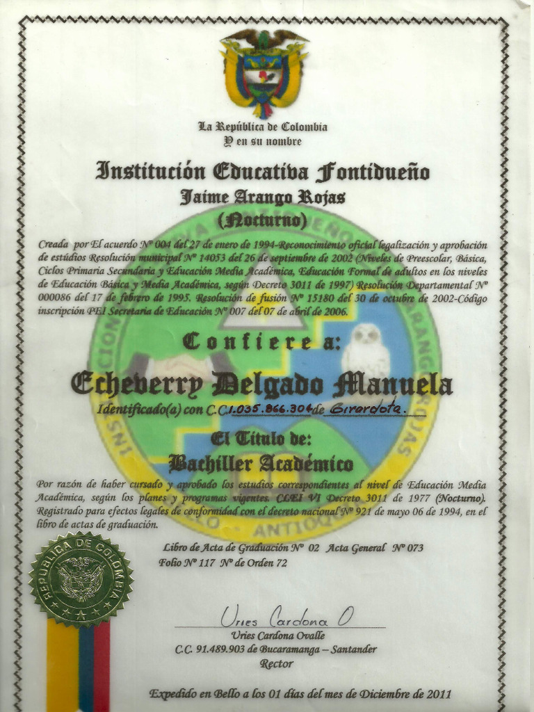Diploma Colegio | PDF
