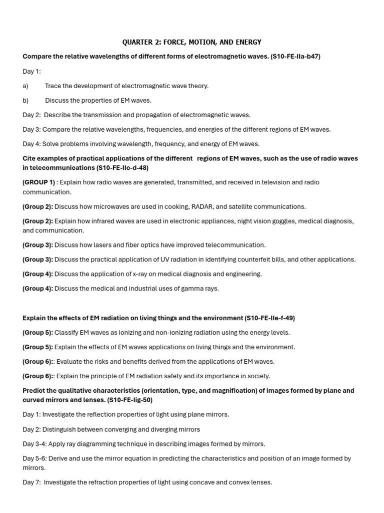 2ND Quarter Lessons | PDF