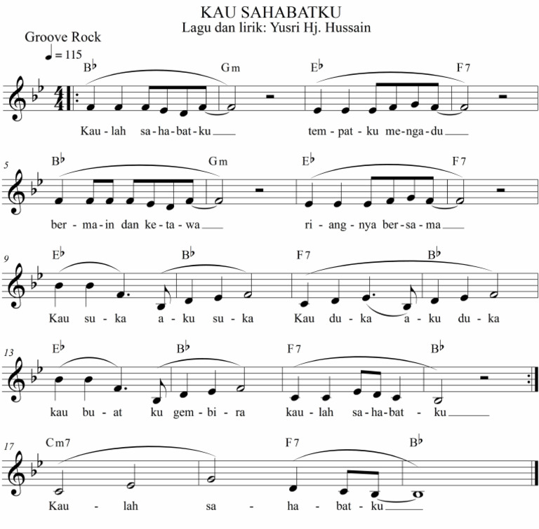 Skor Lagu Penggal 2 (Inculkate - My) | PDF