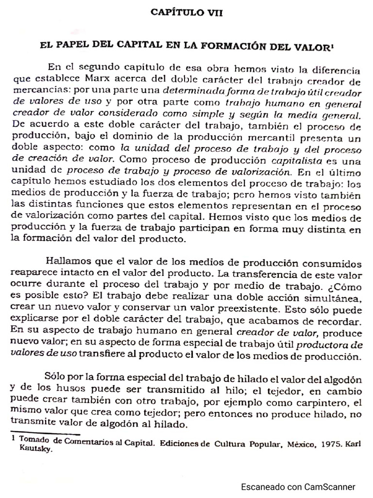 Economía Política, Capítulo VII El Papel Del Capital en La ...