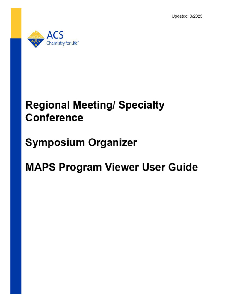 RM Maps Symposium Organizer Program Viewer User Guide | PDF