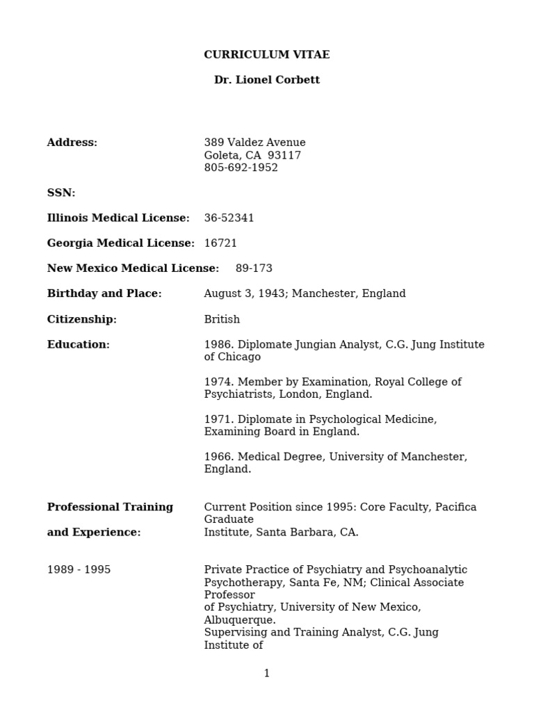 Curriculum Vitae - L Corbett Revised | PDF