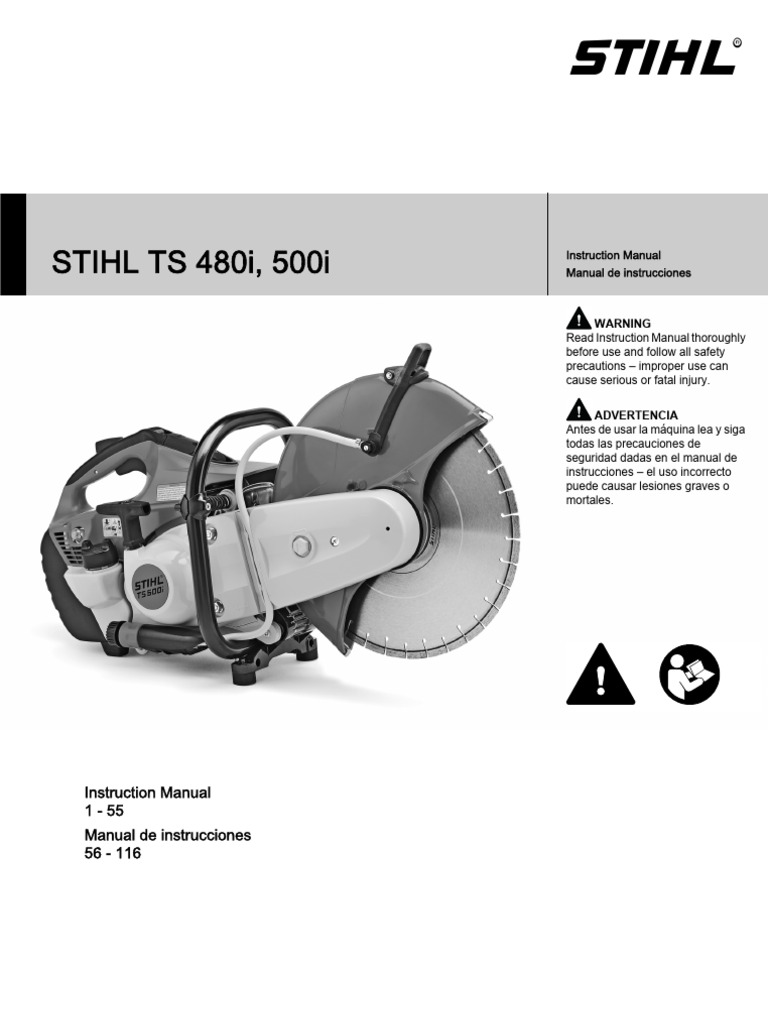 Stihl Ts 480i 500i Owners Instruction Manual | PDF