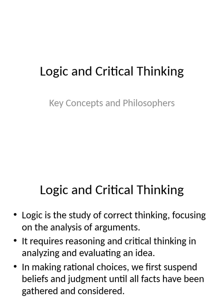 Logic and Critical Thinking Report | PDF