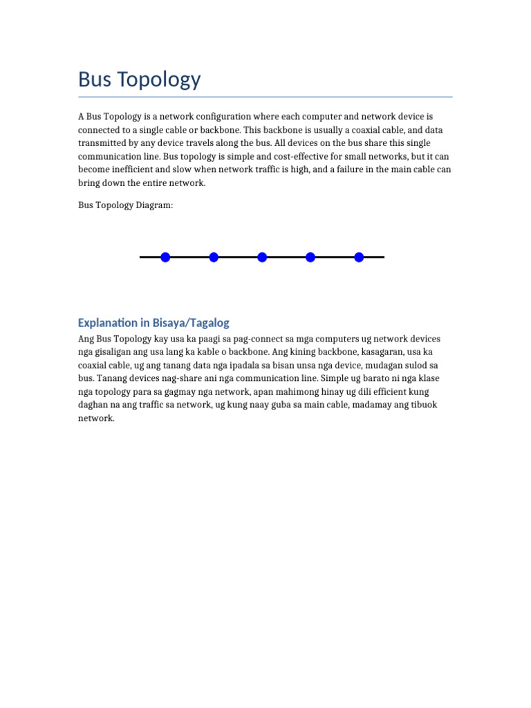 Bus Topology Explanation | PDF | Science & Mathematics | Technology ...